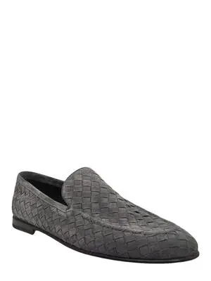 BARRETT Woven Suede Loafers - Grey