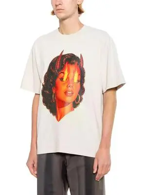 MELT Graphic-print Cotton T-shirt - Neutrals