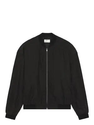 THE ROW Orianel Zip Up Bomber Jacket - Black