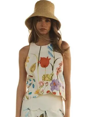 Mestiza New York Prism Scallop Tank Top - Red