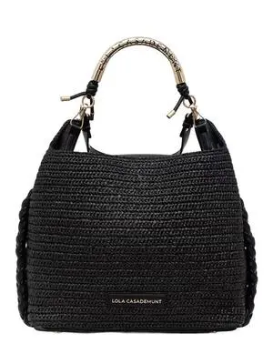 Lola Casademunt Raffia-effect Tote Bag - Black