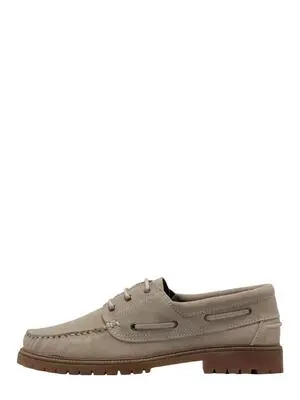 LES DEUX Suede Boat Shoes - Neutrals