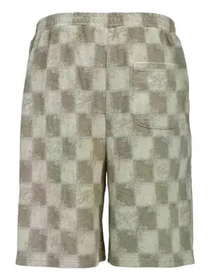 BREATH Checkerboard-pattern Terry Cloth Shorts - Neutrals