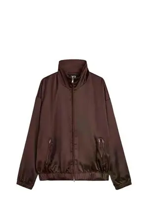 Y3 Embroidered Satin Jacket - Brown