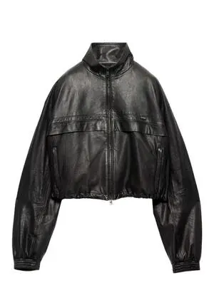 PRADA Prada Nappa Leather Zip-Up Jacket