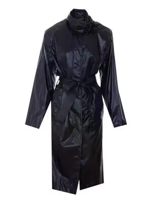 Saint Laurent Saint Laurent Lavallière Buckle-Neck Trench Coat Black