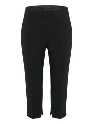 Elie Saab Cady Cropped Slit-hem Trousers - Black