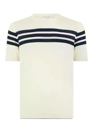 ROBERTO COLLINA Roberto Collina Stripe Print Short Sleeve Sweater