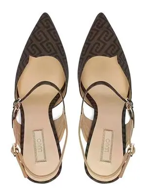 Liu Jo Monogram Slingback Pumps - Brown