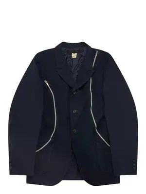 Comme Des Garçons Single-breasted Zip-detail Blazer - Blue