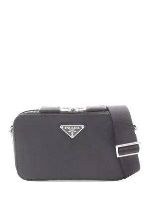 Prada Saffiano Brique Shoulder Bag - Black