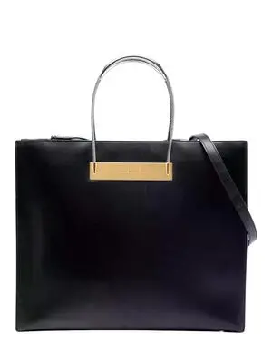 Balenciaga Small Leather Cable Shopper Tote Satchel - Black