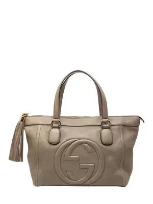 Gucci Soho Leather Tote Bag - Brown