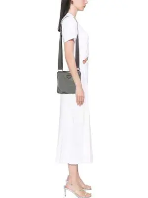 Prada Tessuto Zip Top Crossbody Bag - Grey