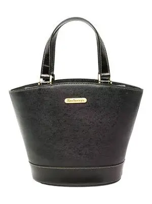 Burberry 20th Century Leather Bucket Bag - Black