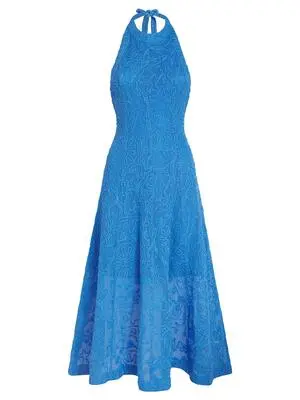 Farm Rio Pineapple Guipure Lace Midi Dress - Brown | Editorialist