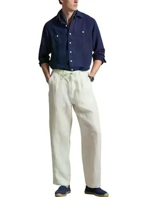 Polo Ralph Lauren Pleated Drawstring Trousers - Neutrals