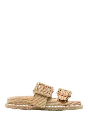 Rodo Buckle-detail Straw Sandals - Brown