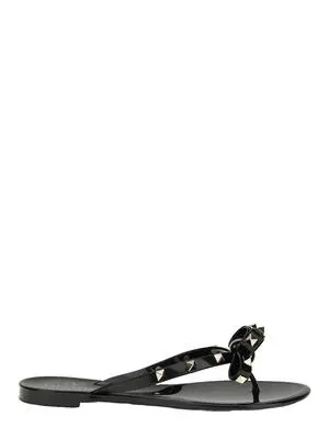 Valentino Garavani Rockstud Pvc Flip-flop Sandals - Black