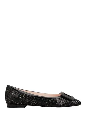ROGER VIVIER Gommettine Sequined Tweed Ballerinas - Black