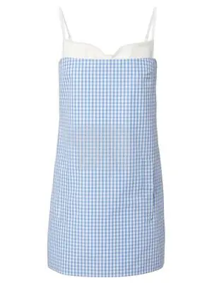 SHUSHU/TONG Gingham Cotton Minidress - Blue