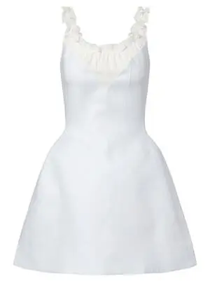 SHUSHU/TONG Ruffled Linen Minidress - Blue