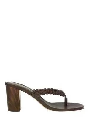 GIANVITO ROSSI Ubud Braided Leather Sandals - Brown