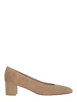 GIANVITO ROSSI Suede Block Heel Pumps - Brown