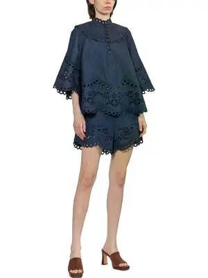 Zimmermann Mahon Broderie Anglaise Blouse - Blue