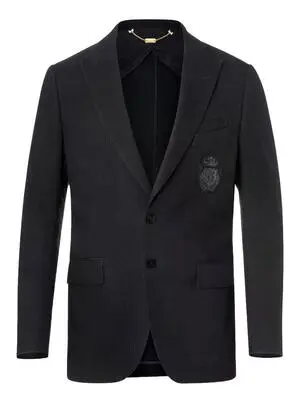 BILLIONAIRE Constant Crest-patch Single-breasted Blazer - Blue