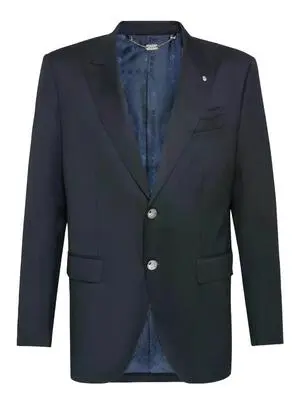 BILLIONAIRE Crest Peak-lapel Blazer - Blue