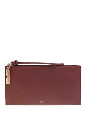 Furla Grained Leather Clutch Bag - Red