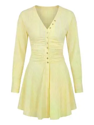 Pinko Anchise Striped Mini Dress - Yellow