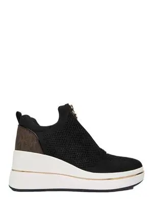 Michael Kors Emmy Zip-fastening Monogram Sneakers - Black