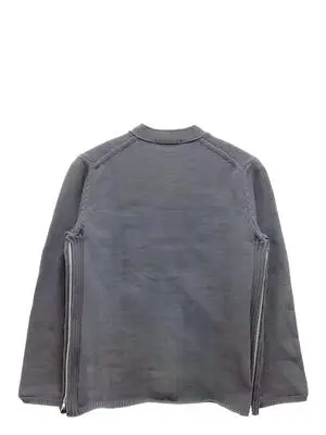 Comme Des Garçons Zip-detail Button-up Cardigan - Blue
