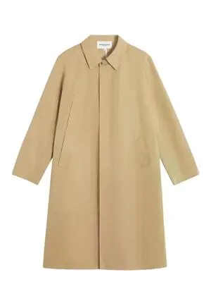 Maison Kitsuné Logo Plaque Concealed Fastening Coat - Neutrals