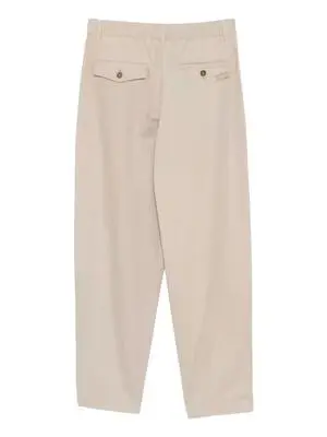 Maison Kitsuné Elasticated Waist Pleat Trousers - Brown