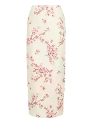 Agua Bendita Lirica High-waisted Midi Skirt - Neutrals