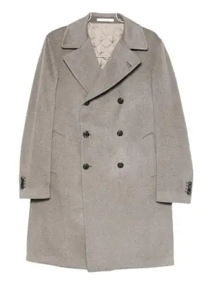 Tagliatore Double-breasted Long-sleeved Coat - Light Brown