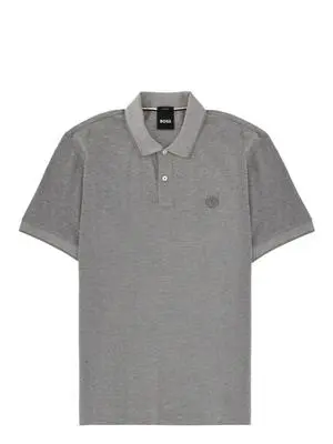 Hugo Boss Button Logo Polo Shirt - Gray