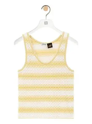 LOEWE Loewe Cotton Blend Knit Top With Anagram Embellishment