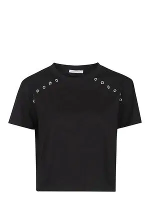 Patrizia Pepe Eyelet Embellished T-shirt - Black