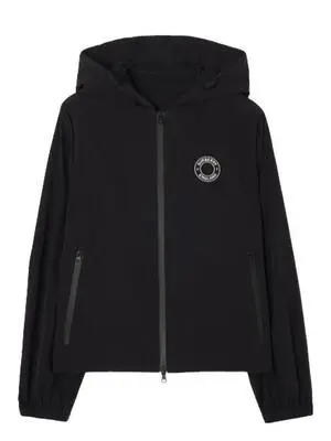 Burberry Logo Graphic Nylon Hooded Jacket - Black