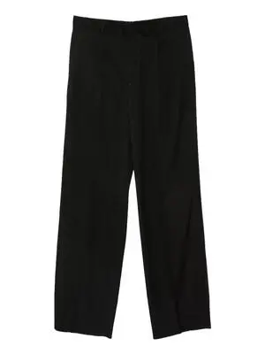 LARDINI Pressed-crease Wide-leg Trousers - Black