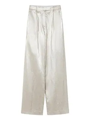 FORTE_FORTE Tweed Lurex Flared Trousers - White