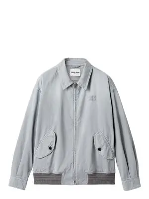 Miu Miu Twill Blouson Jacket - Steel Gray