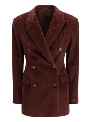 BRUNELLO CUCINELLI Brunello Cucinelli Double-Breasted Corduroy Blazer