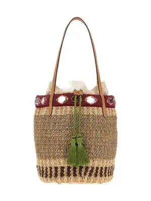 Valentino Garavani Vlogo Signature Drawstring Medium Bucket Bag - Green
