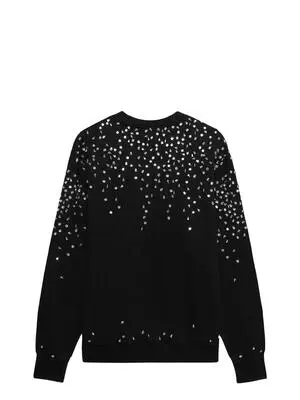 1989 STUDIO Crew Neck Sweatshirt With Crystal Embellishments - Black