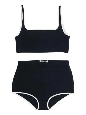 Auralee Contrast Trim Bikini - Black